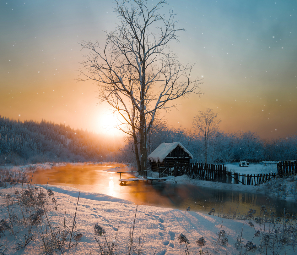 Winter sunset - Работа из галереи 3D Моделей