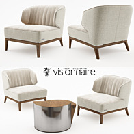Minstrel small table and Rosemary leather armchair - Visionnaire Home ...
