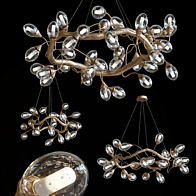 Serip Lotus Bijout Chandelier - 3 types - Pendant light - 3D model