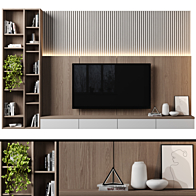 Japandi TV Wall - TV Wall - 3D model
