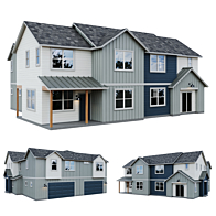 Low Poly American House 01 - Building - 3D model