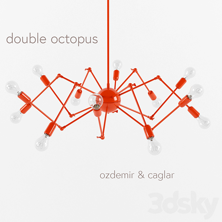Double octopus - Pendant light - 3D model