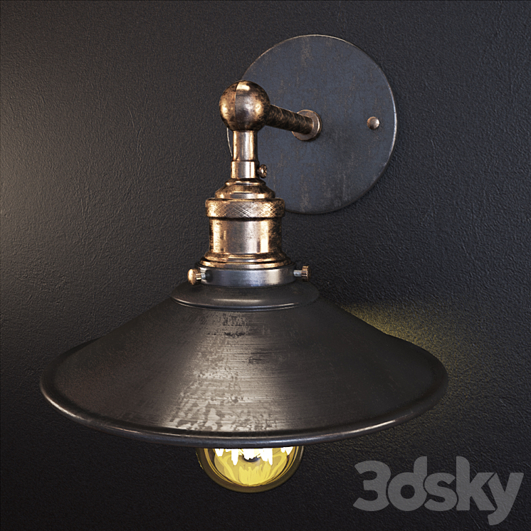 Retro Lamp - Wall light - 3D model