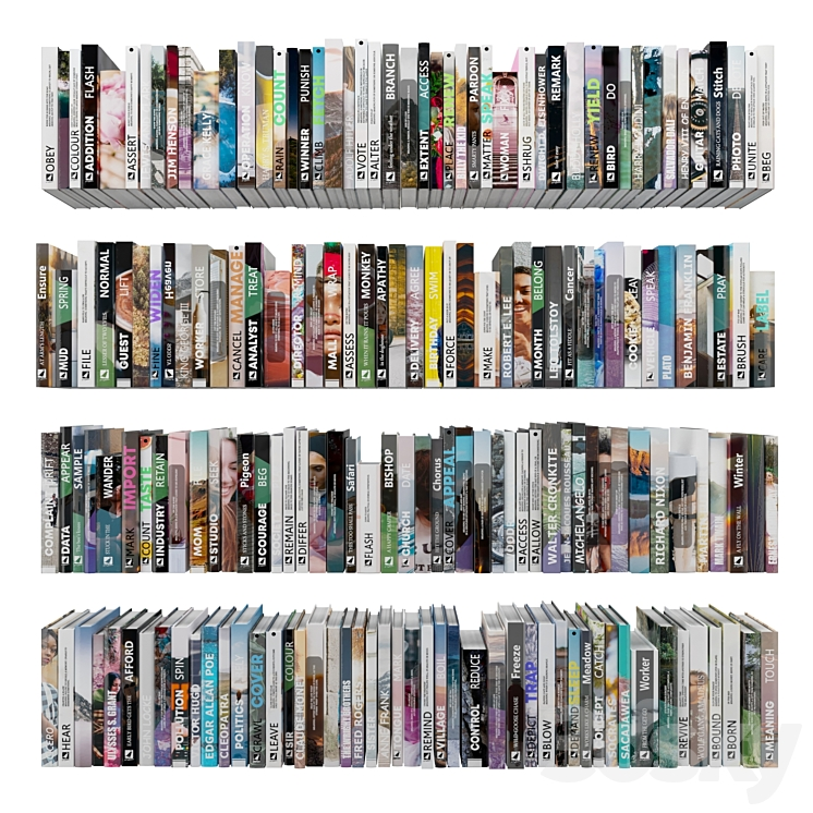 Books (150 pieces) 1-7-1 - Books - 3D model