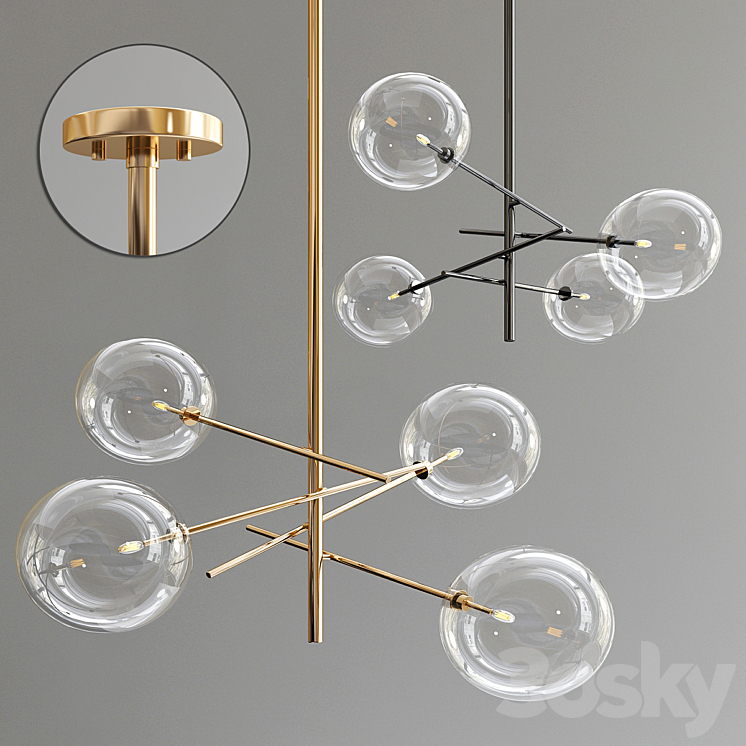 Bolle Gallotti Chandelier - 4 light - Pendant light - 3D model