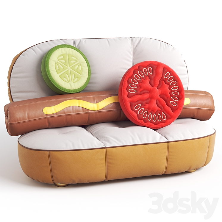 Seletti HOT DOG SOFA - Sofa - 3D model