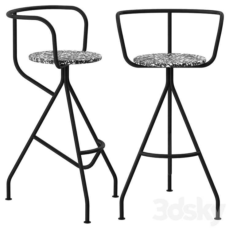 OM Stool with armrests Kohti - Chair - 3D model