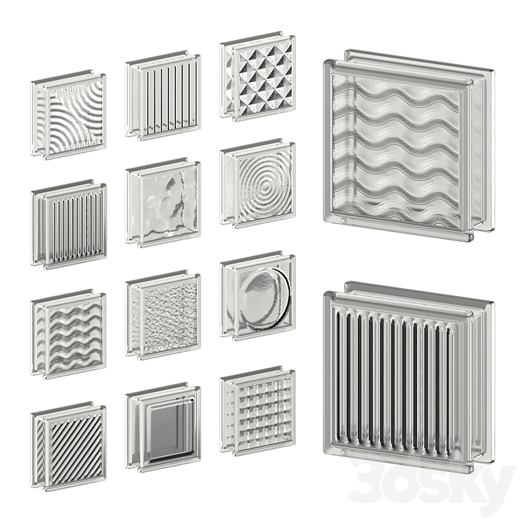 Glass Blocks 01 - Glass - 3D model