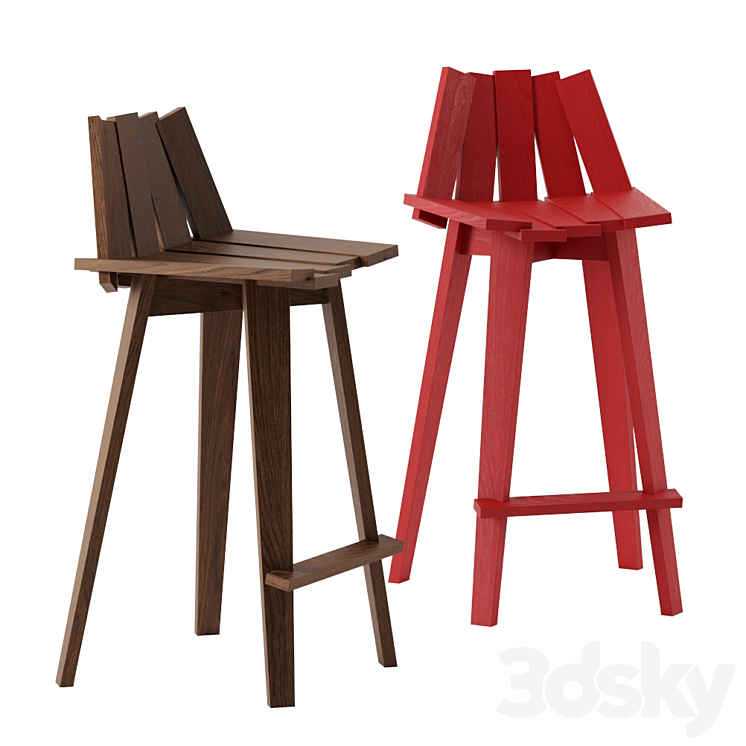 Frank bar stool by Mogg - Chair - 3D model