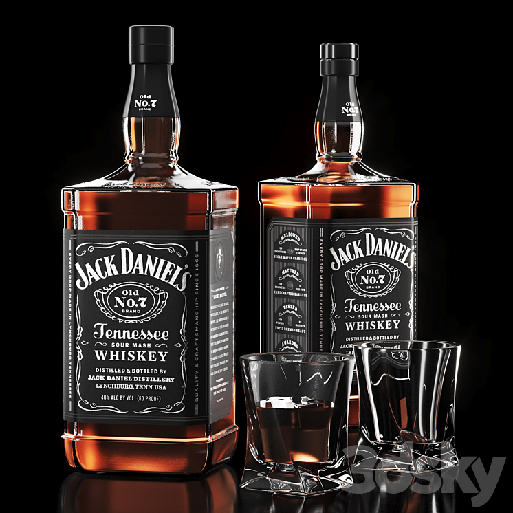Jack Daniels NO.7 - Decorative set - Food and drinks - 3D model