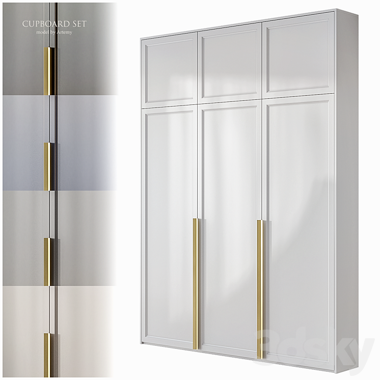 Wardrobe Set 23 - Wardrobe & Display cabinets - 3D model