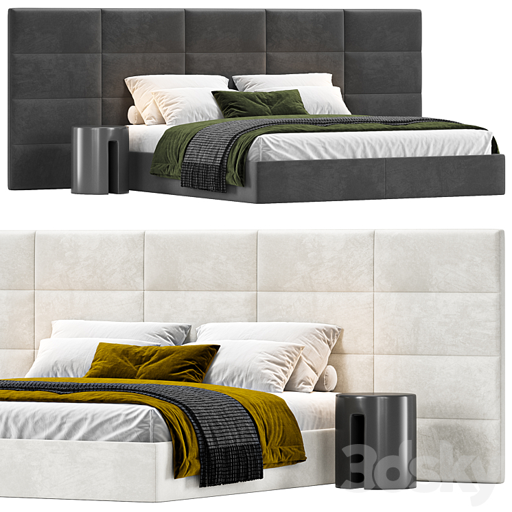 RH Modena Extended Panel Rectangular Channel Fabric Platform Bed - Bed ...
