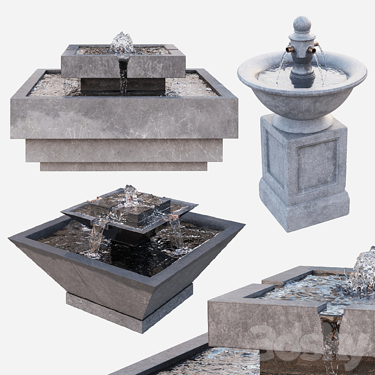 3 Water Fountain Set - Other - 3D model