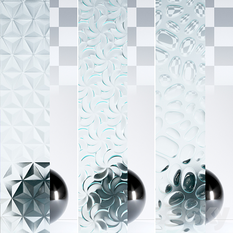 Glass 4K Materials V1-7 - 3 materials - Glass - 3D model