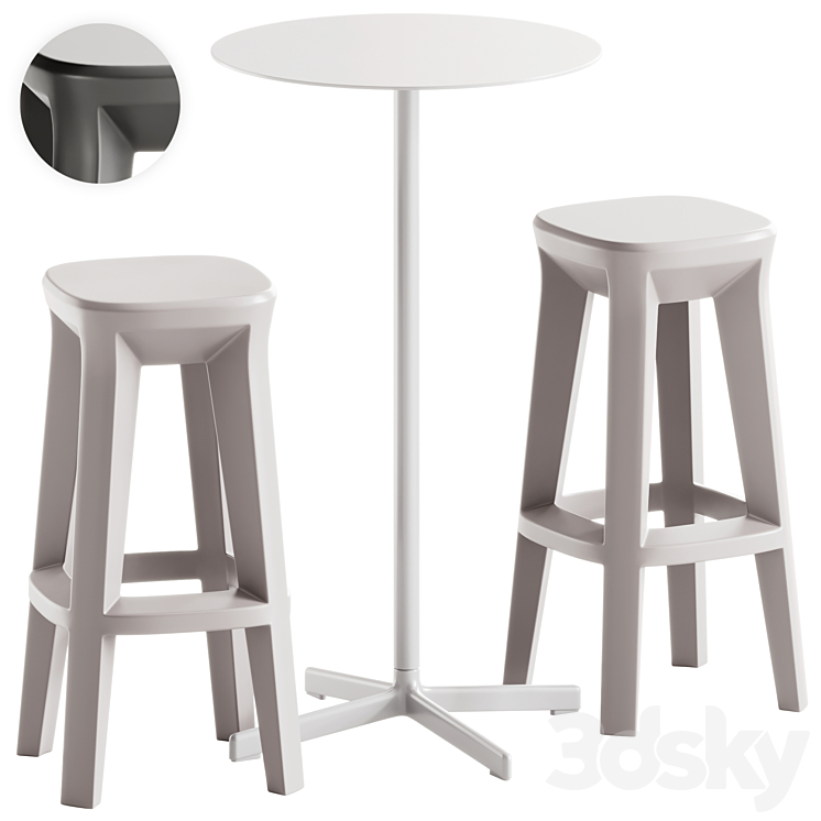 Neu Round Table High by Hay and Frozen Square Stool by Plust - Table ...