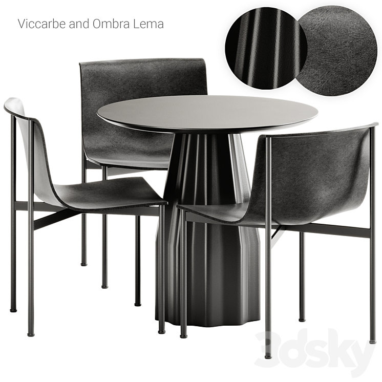 Burin Table D80 by Viccarbe and Ombra Leather chair by Lema - Table ...