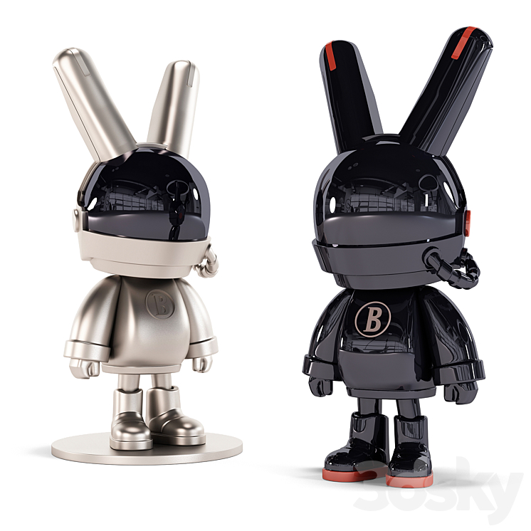 moonlit space rabbit sculpture - Sculpture - 3D model