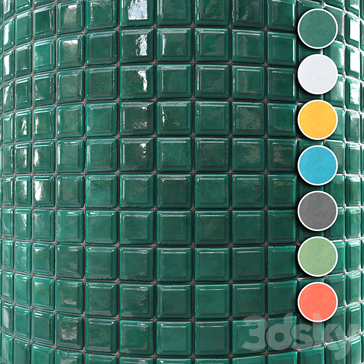 kitchen tile PBR 4K texture 003 - Tile - 3D model