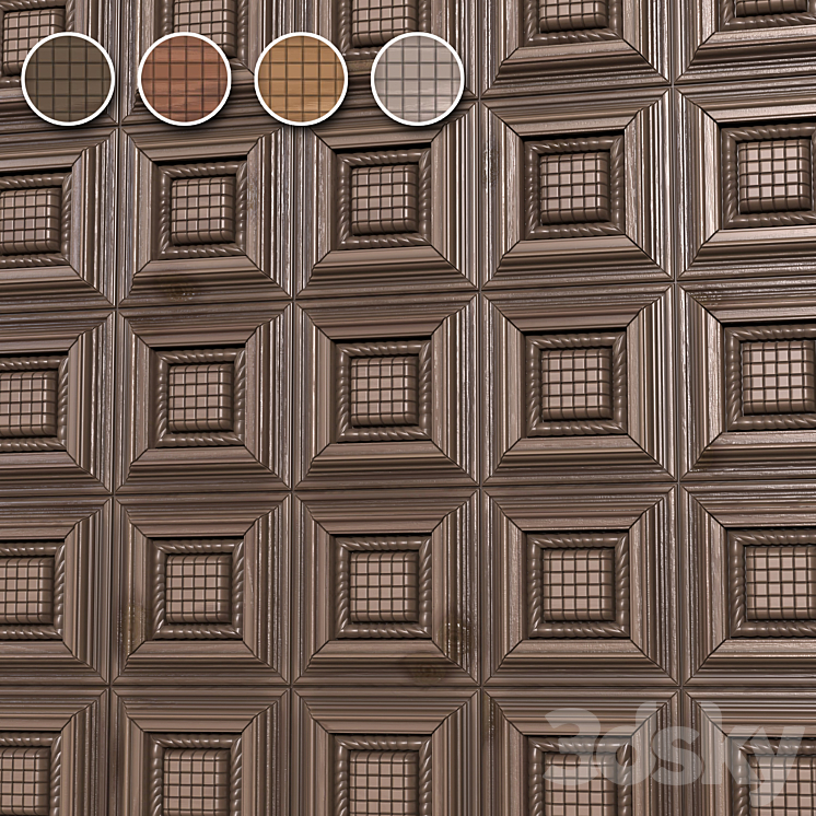 wooden wall panel 4k PBR texture 004 - Wall covering - 3D model