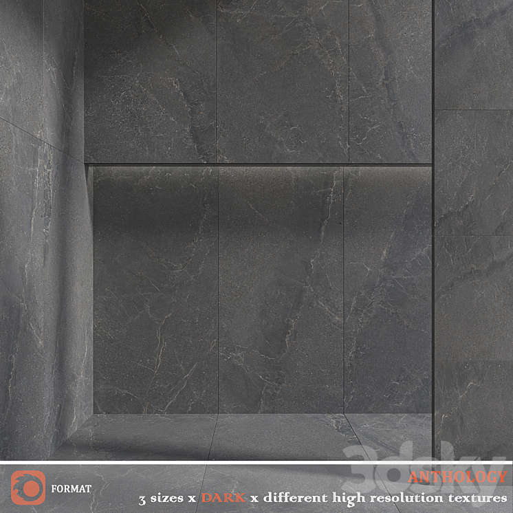 Anthology dark tiles - Tile - 3D model