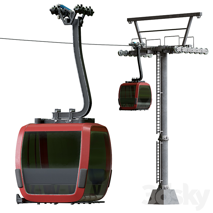 Cableway - Transport - 3D model