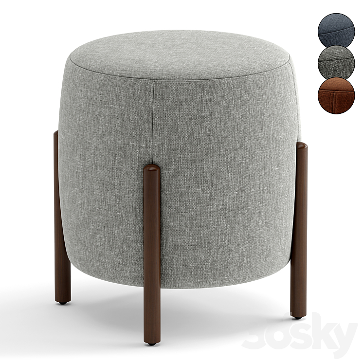 Bolzan Flag Upholstered round pouf - Other soft seating - 3D model