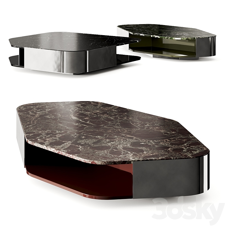 Minotti Diagramma Marble Coffee Table - Table - 3D model