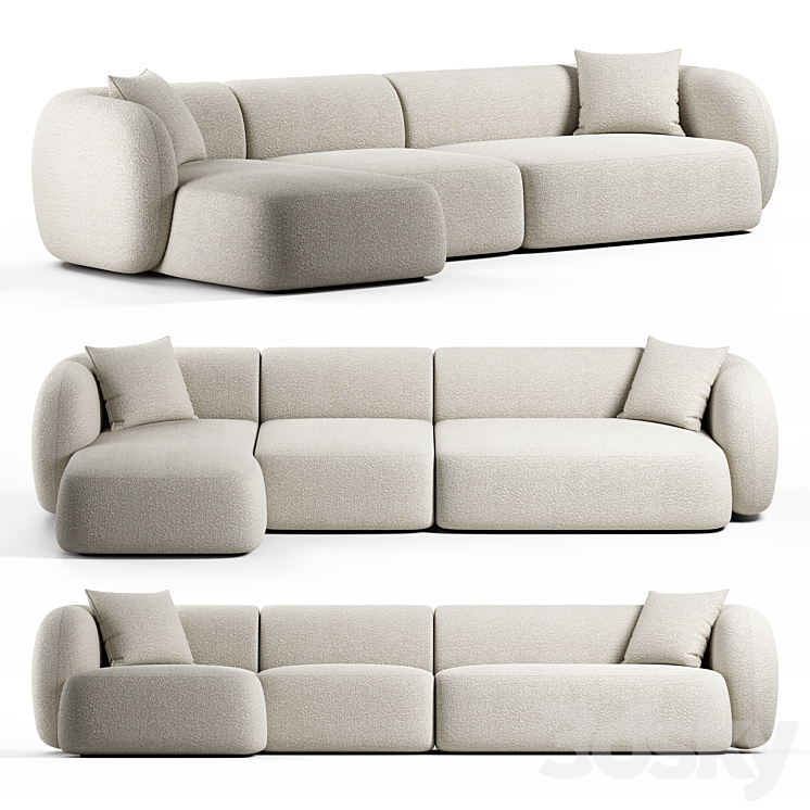 Kave Home - Martina, 4 seater sofa - Sofa - 3D model
