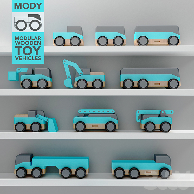 MODY - wooden toy vehicles - Игрушки - 3D модель