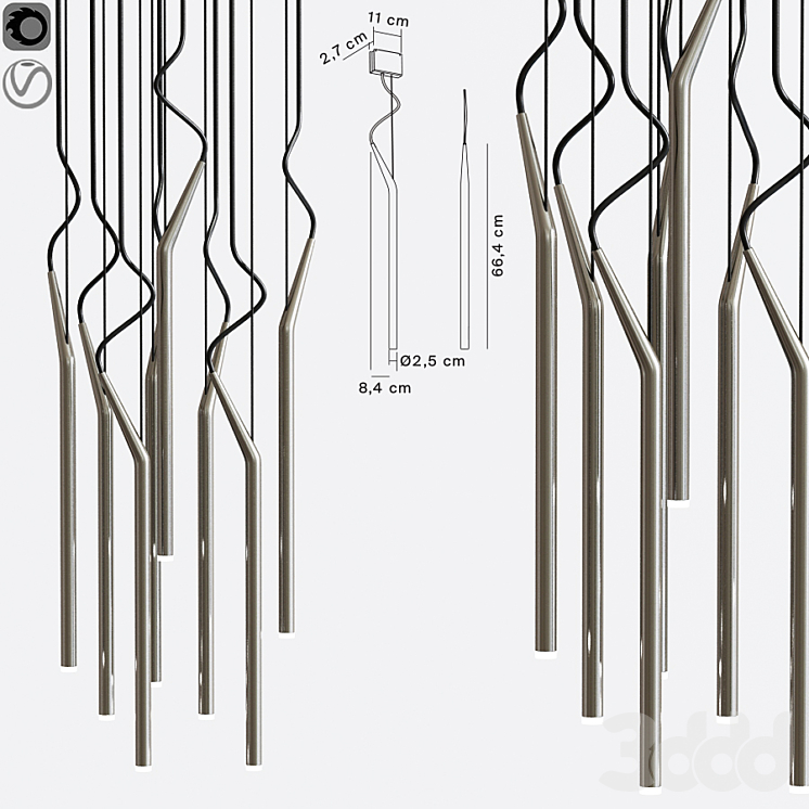 Luceplan Mini Mini LED Suspension - Подвесной - 3D модель