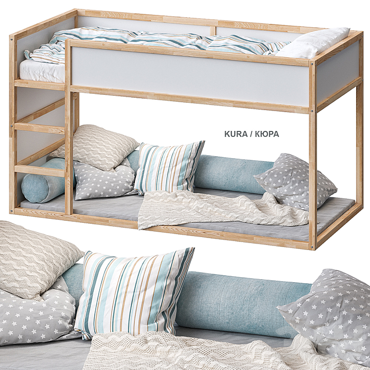 KURA КЮРА Двусторонняя кровать 2 IKEA - Кровати - 3D модель