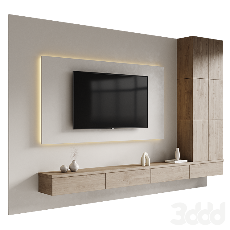 Tv wall set 039 - ТВ стенка - 3D модель