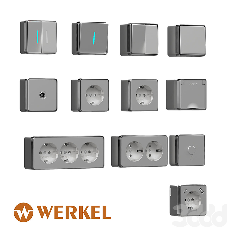 ОМ Накладные розетки и выключатели Gallant Werkel (Серебро) - Разное ...