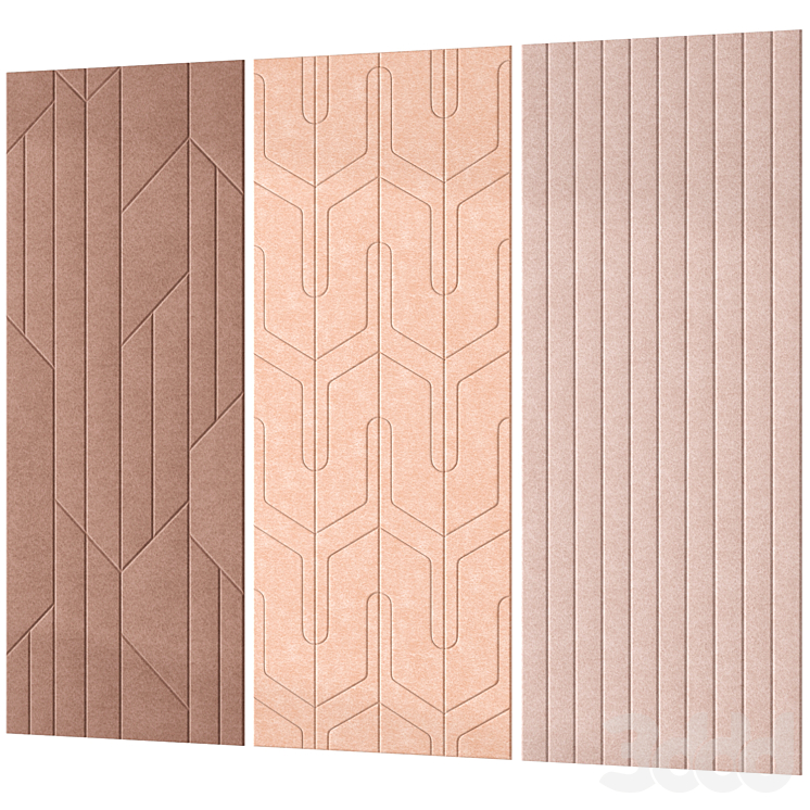 Акустические стеновые панели EchoPanel 03 - 3D панель - 3D модель