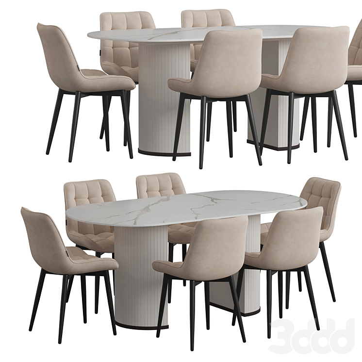 Stoolgroup Опера Толедо - Стол + стул - 3D модель