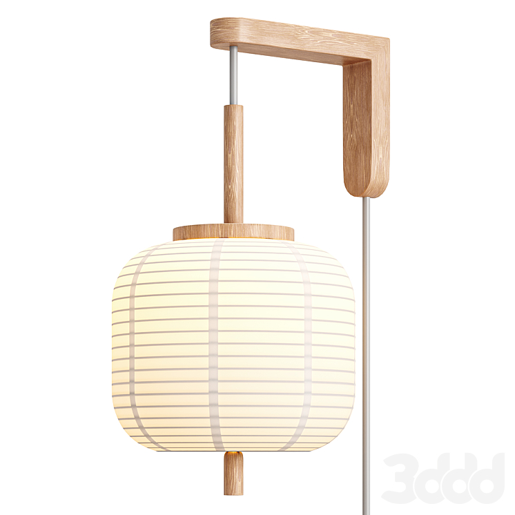 Misaki design wall lamp made of rice paper - Бра - 3D модель