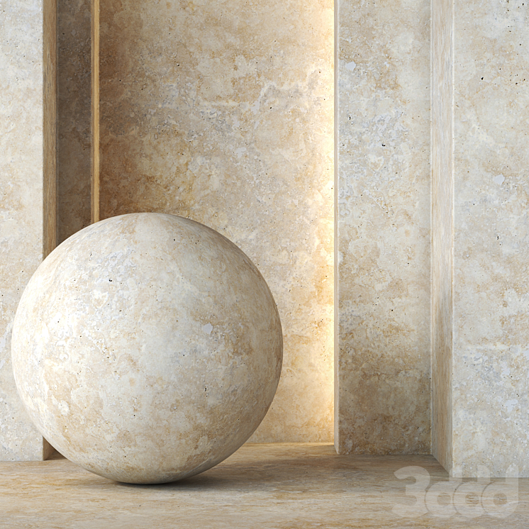 Travertine Texture 4K - Seamless - Камень - 3D модель
