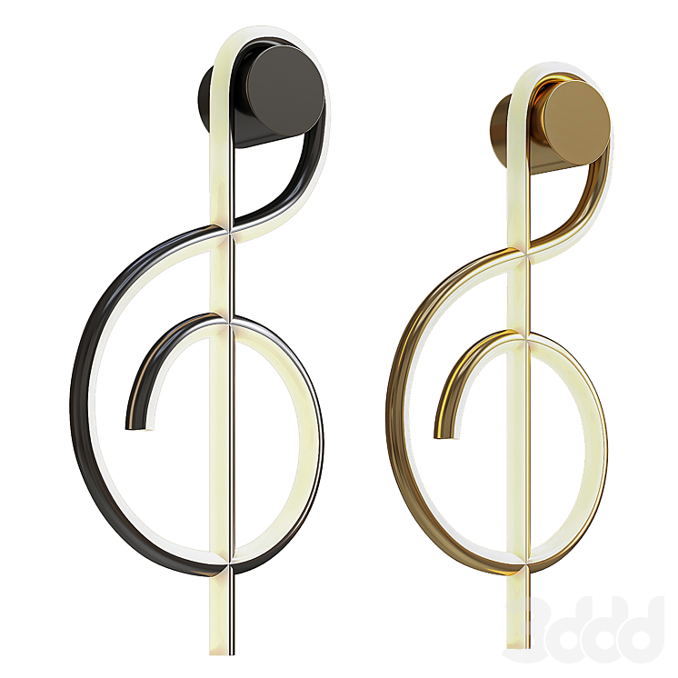 Creative Musical Note Wall Light - Бра - 3D модель