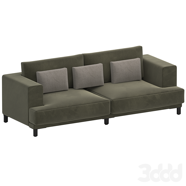 Marlo Straight Sofa Size - Диваны - 3D модель