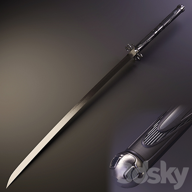 3d models: Weapon - Futuristic Dai-Katana