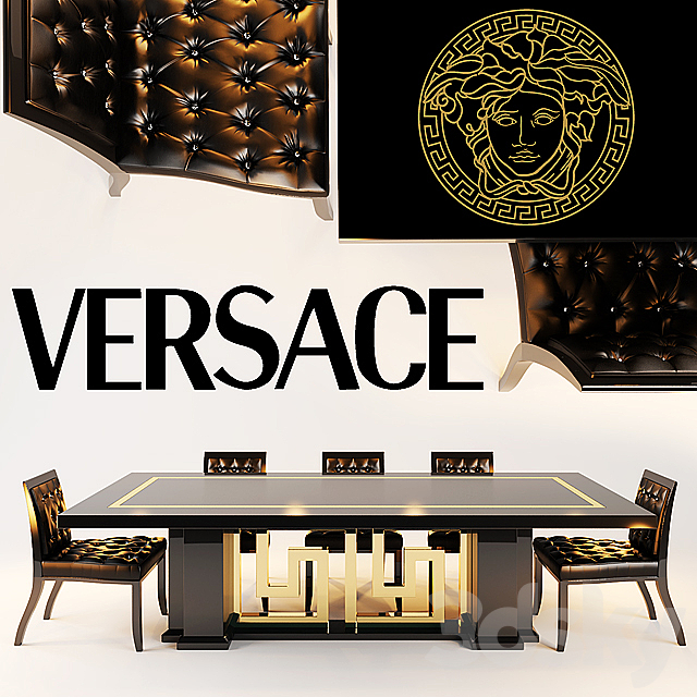versace chair SHADOW, DINING TABLES CARTESIO - Table + Chair - 3D Models