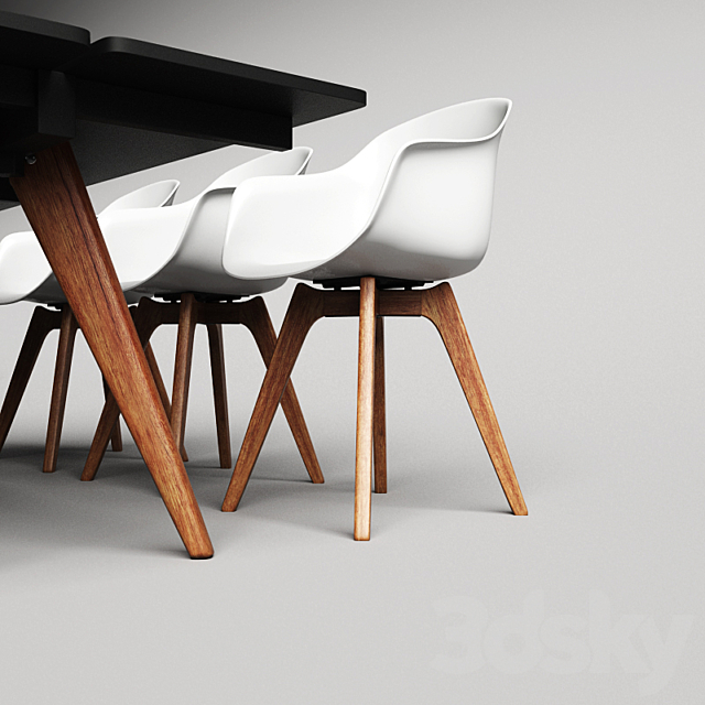 BoConcept Adelaide, chair and table - Table + Chair - 3D Models