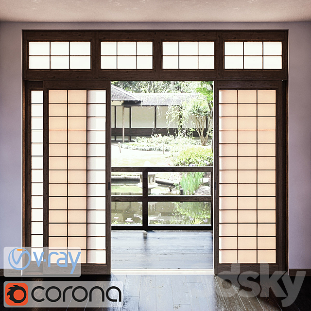 3d models: Doors - Doors in Japanese style. / Doors in Japanese style.
