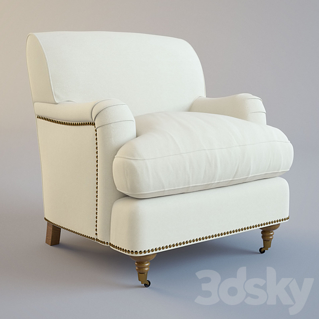 Chloe Club Arm Chair with custom upholstery - Arm chair - 3D Models