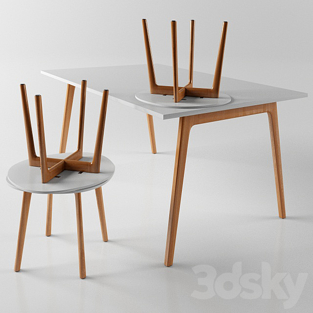 6100 SAN_SIRO by Kusch + Co - Table + Chair - 3D Models
