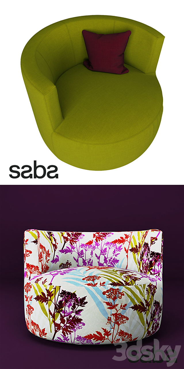 Saba Italia, Chance - Arm chair - 3D Models
