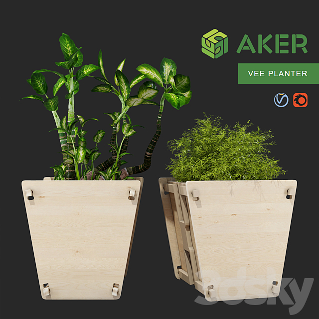 Vee planter - Indoor - 3D Models