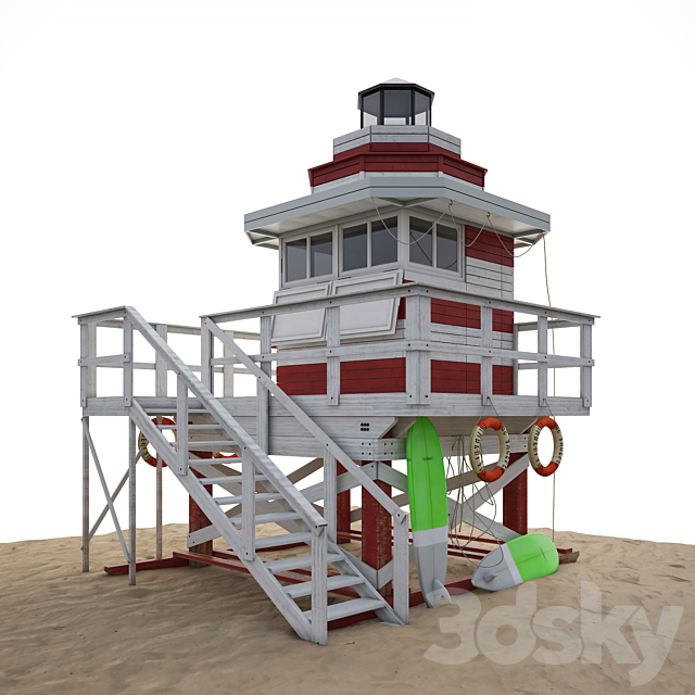 3d models: Building - Lifeguard Station