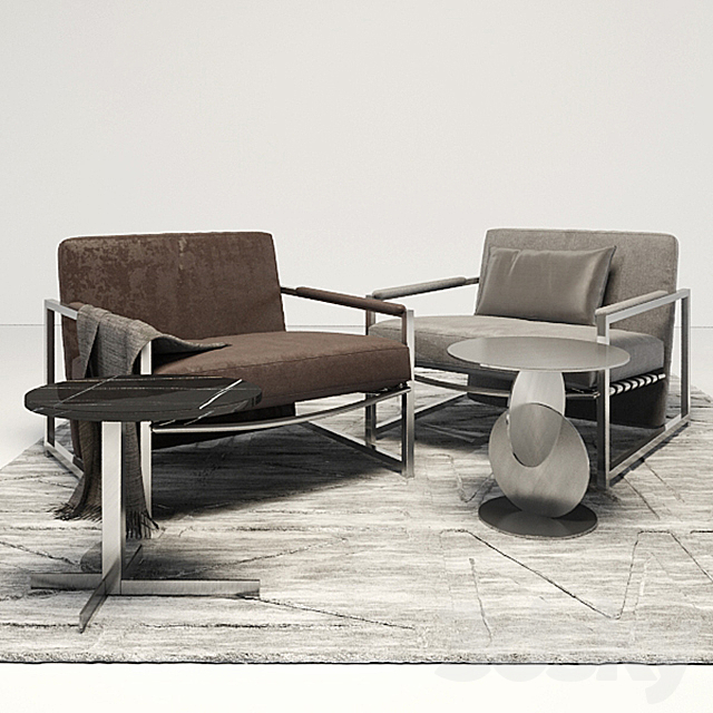 Minotti Atlan - Arm chair - 3D Models