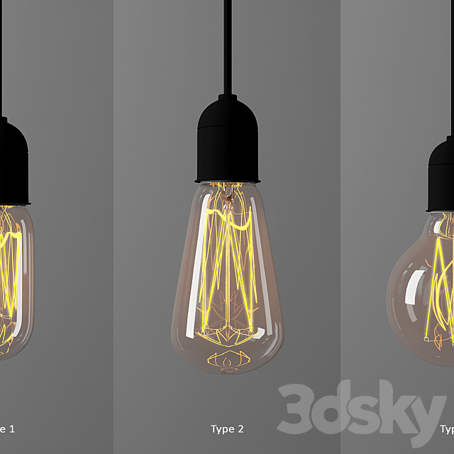 Edison Lamp - Pendant light - 3D Models